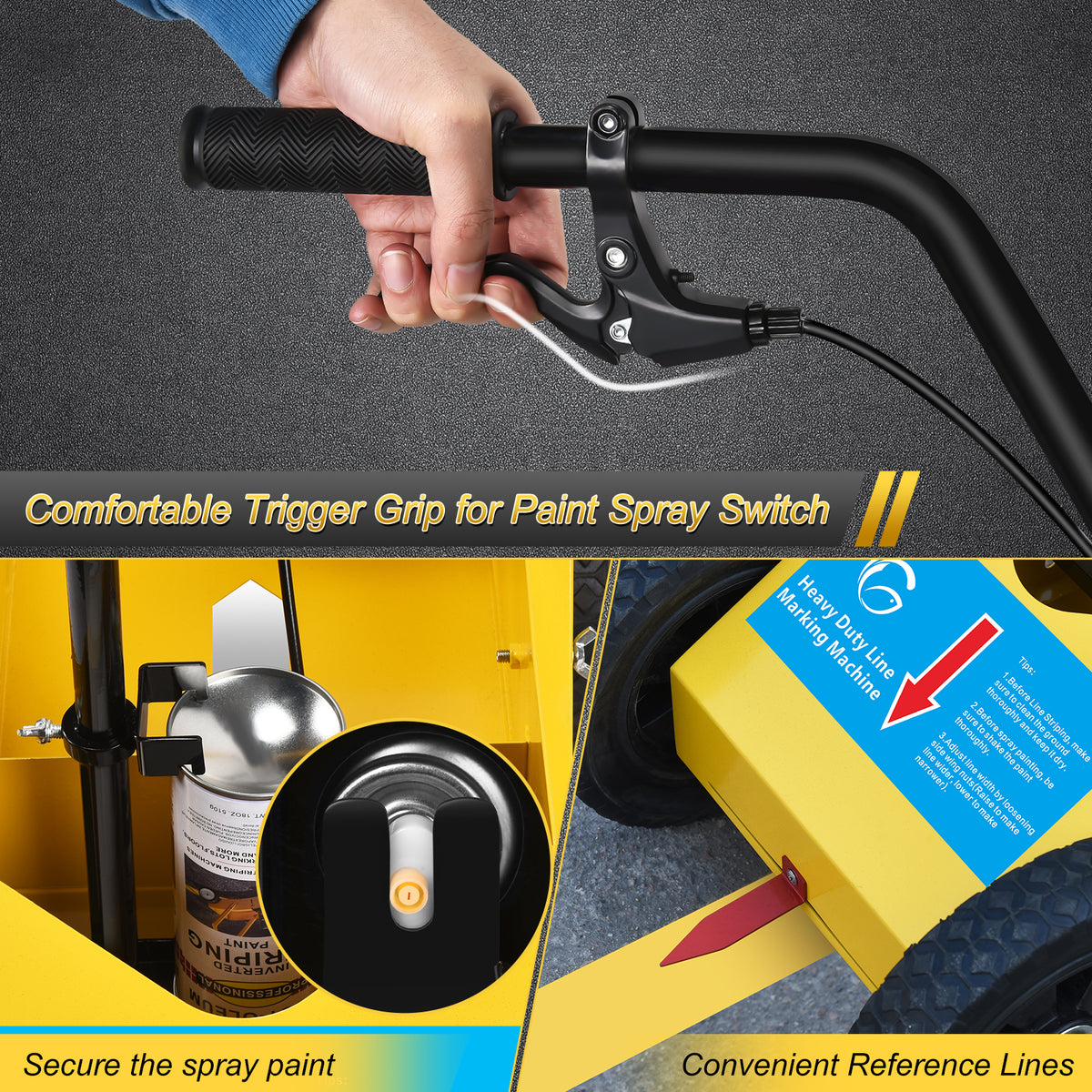 GADFISH Heavy Duty Striping Line Marking Machine, Compatible with Inve ...