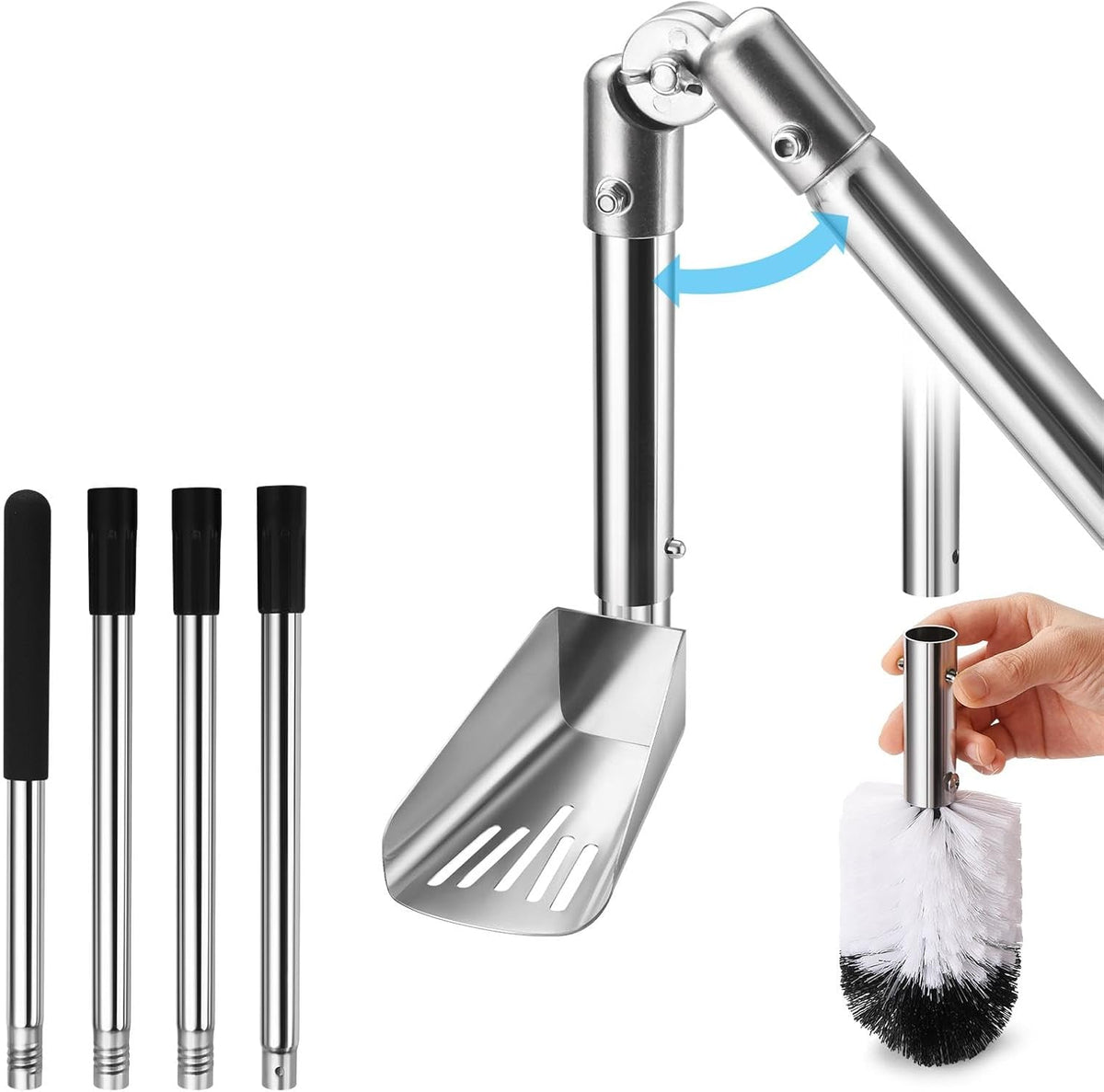 Gutter Guard Gutter Cleaning Tools, 5FT Long Pole & Gutter Brush Inclu ...