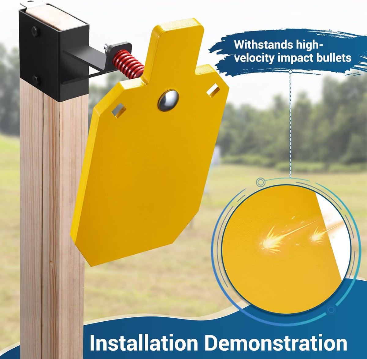 GADFISH AR500 Steel Targets for Shooting with T Post Target Hanger, 1 ...