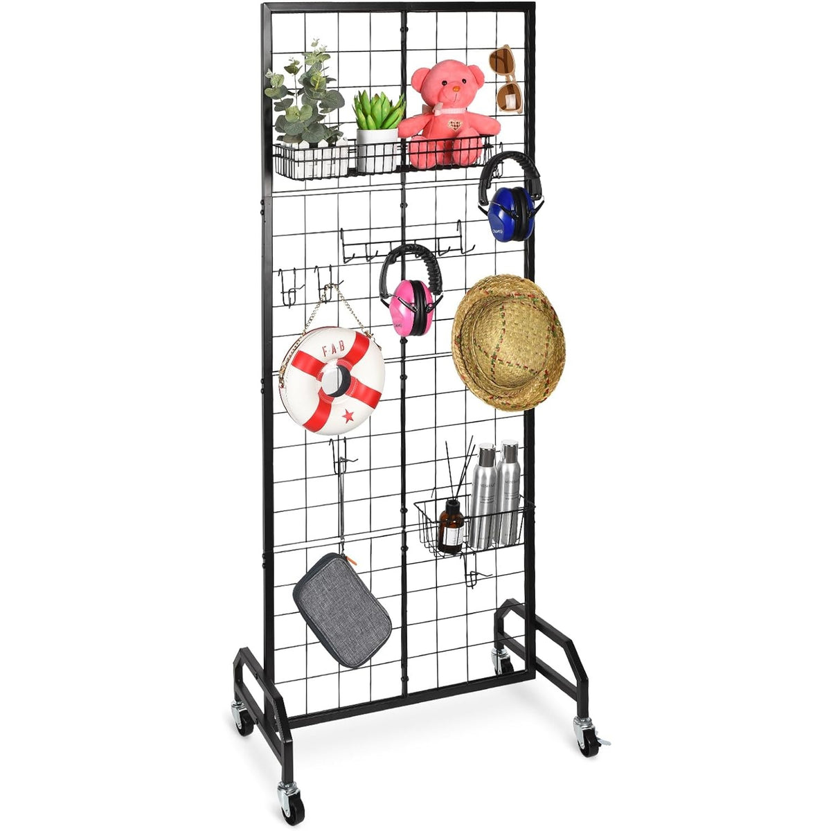 GADFISH Gridwall Panel Display Stand, Heavy-duty Movable Wire Gridwall ...