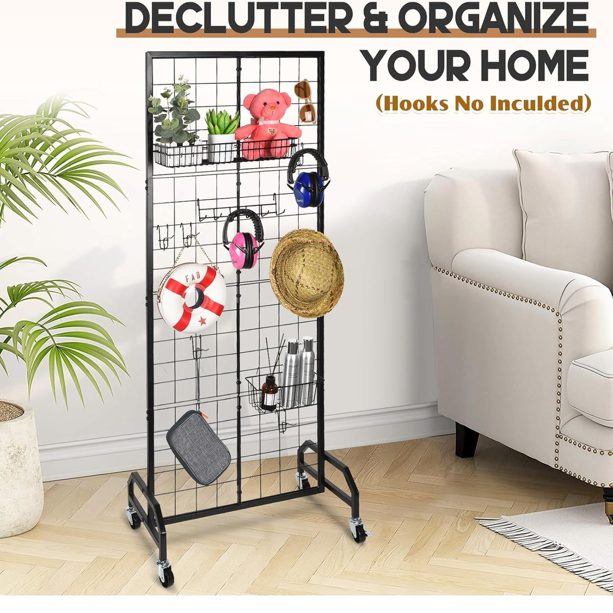 GADFISH Gridwall Panel Display Stand, Heavy-duty Movable Wire Gridwall ...