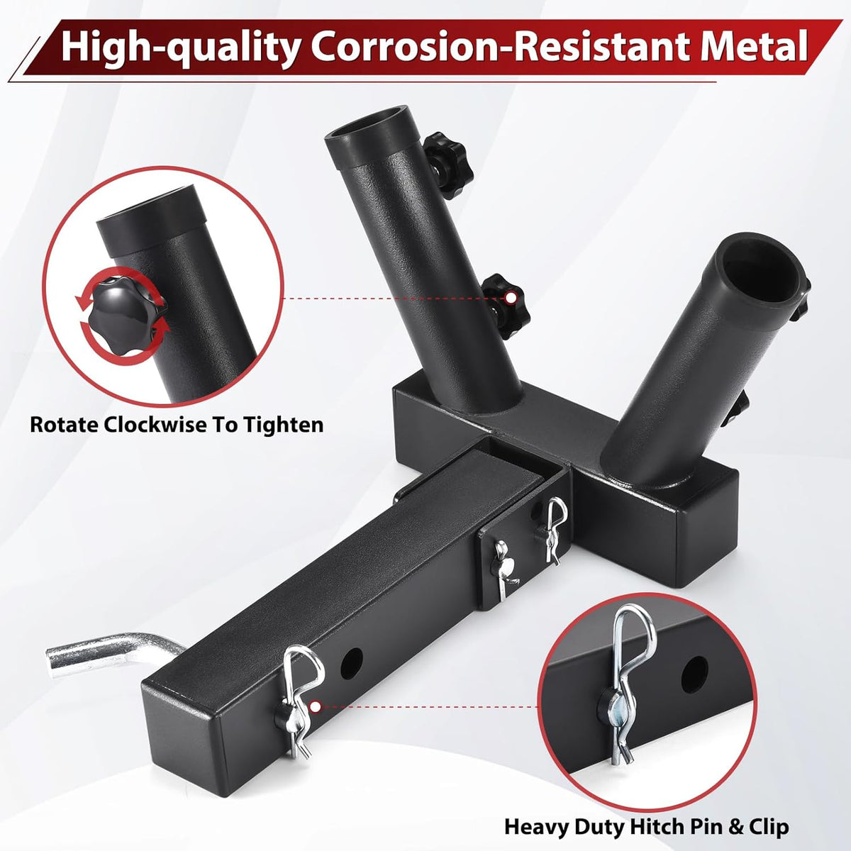 GADFISH Trailer Hitch Flagpole Mount, 2 Mounting Options US Flag Hitch ...