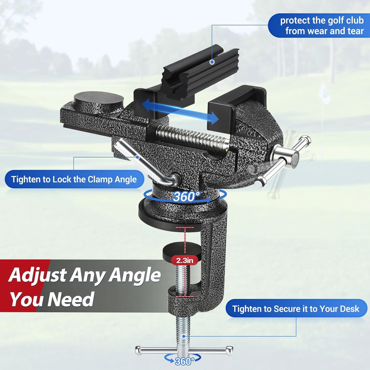 Golf Grip Kit for Regripping Golf Clubs, Portable Table Vise Rubber Cl ...