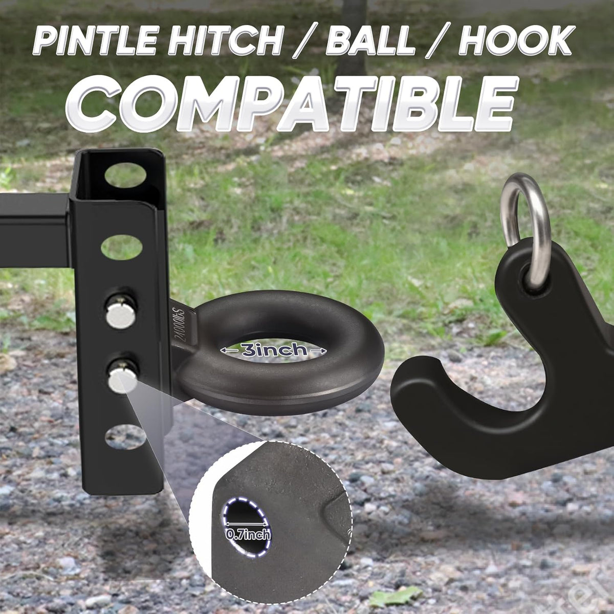 Pintle Hitch Lunette Ring, Forged Steel Pintle Hitch with Lunette, Tow ...