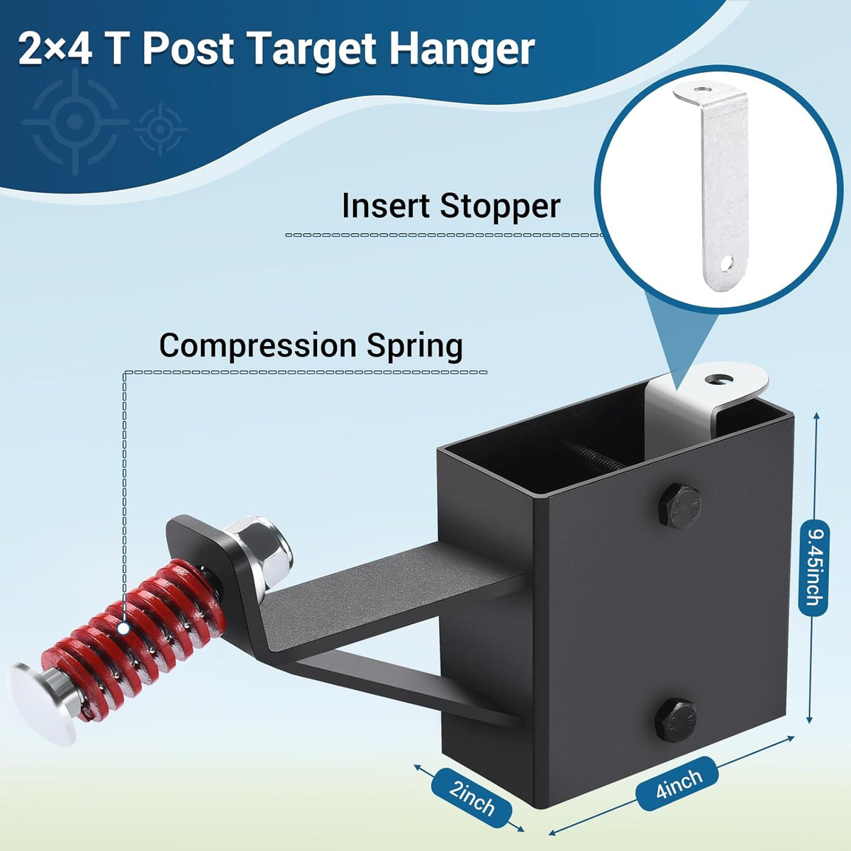 12" x 20" AR500 Steel Targets for Shooting with T Post Target Hanger ...
